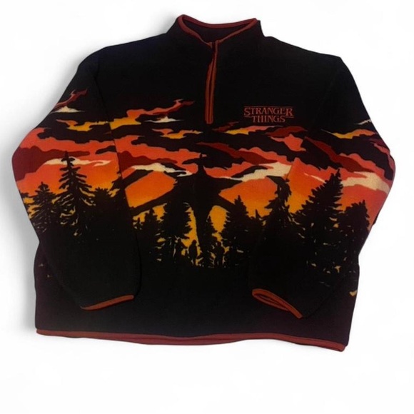 Stranger Things | Sweaters | Stranger Things Red And Black Quarter Zip ...